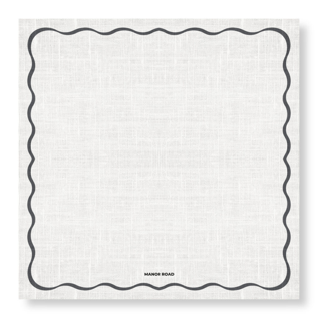 Linen (Scallop White & Black) Cheese Board Presentation Cards – Manor Road