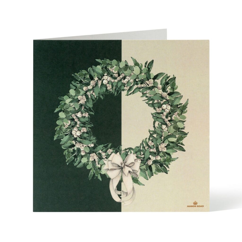 Greeting Card - White Berry Wreath – Manor Road