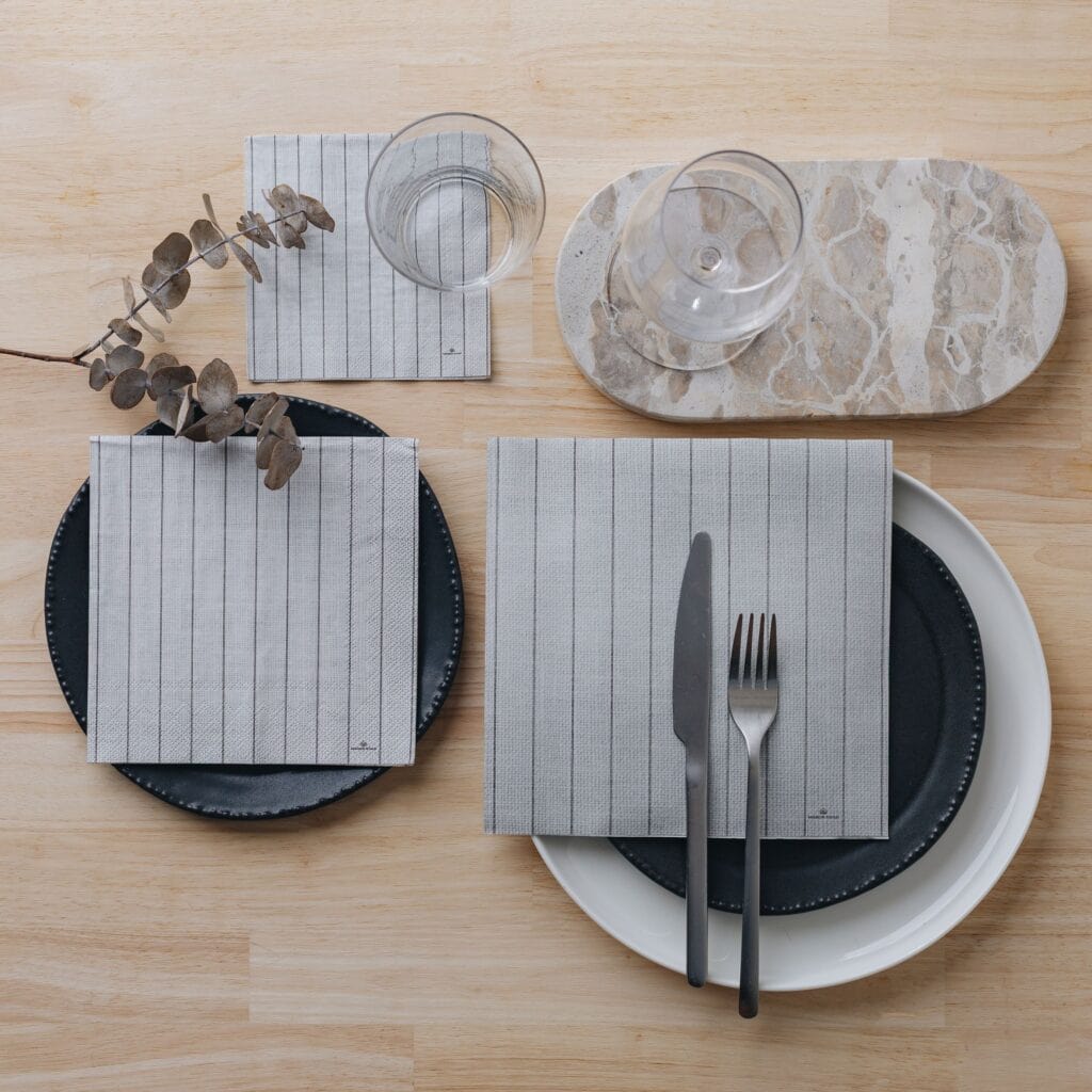 Linen (Pinstripe) Napkins - Dinner – Manor Road