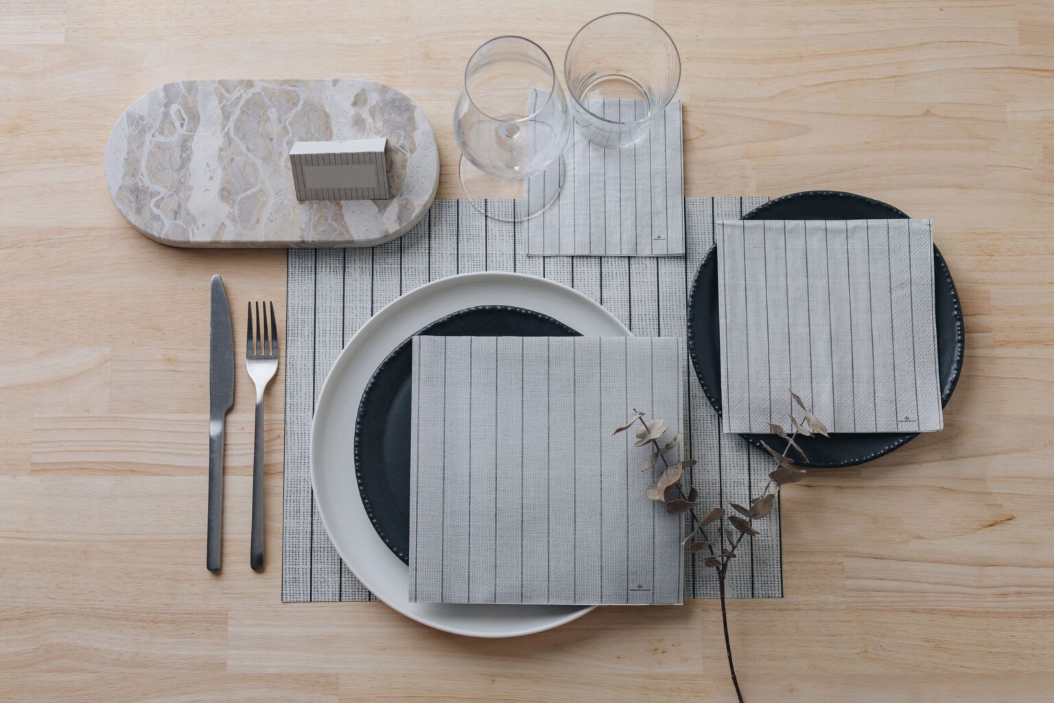 Linen (Pinstripe) Napkins - Luncheon – Manor Road